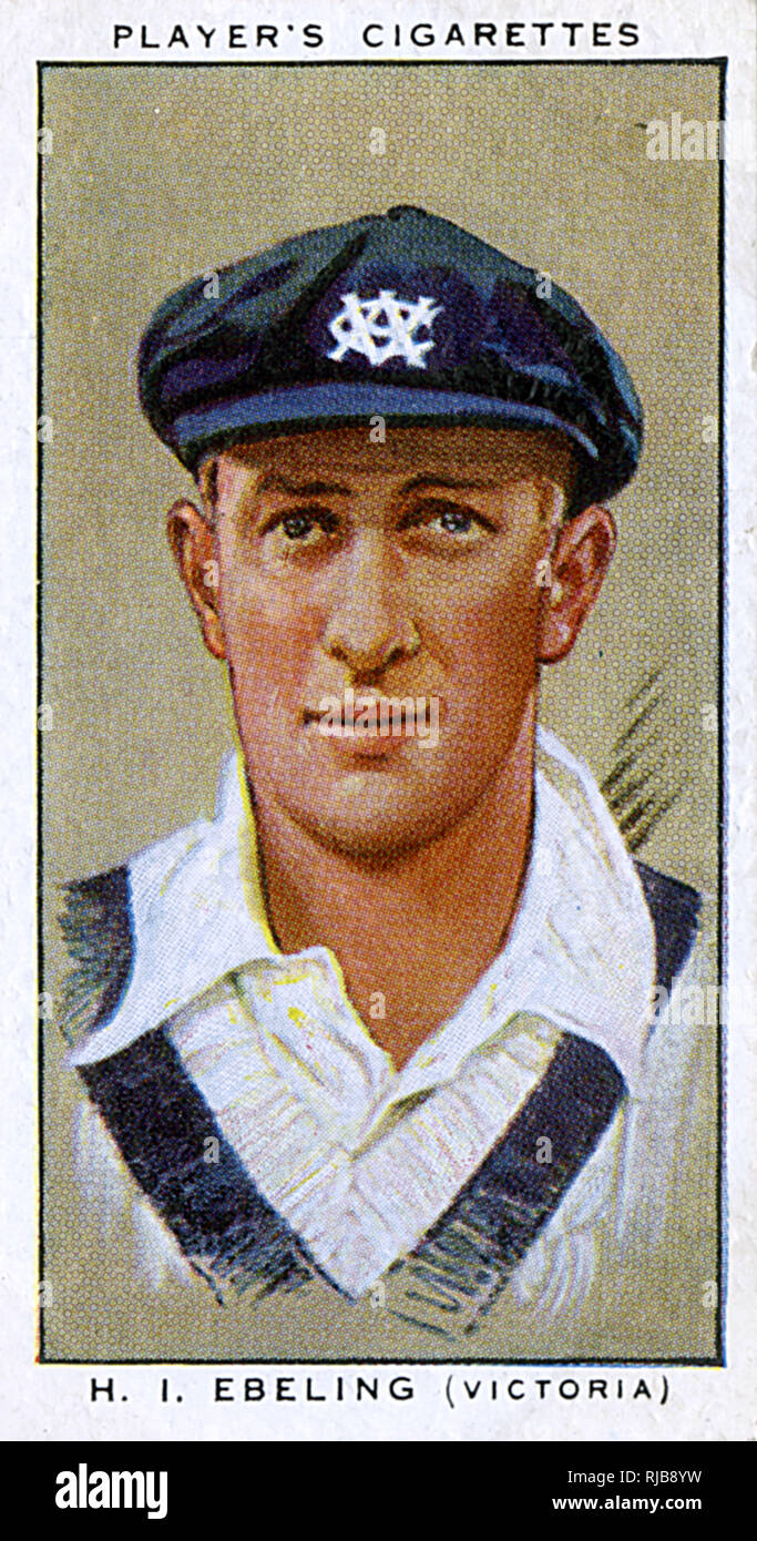 H I Ebeling, Australian cricketer, Victoria Stock Photo - Alamy