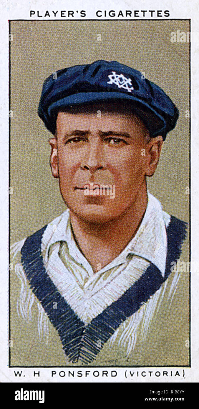 W H Ponsford, Australian cricketer, Victoria Stock Photo - Alamy
