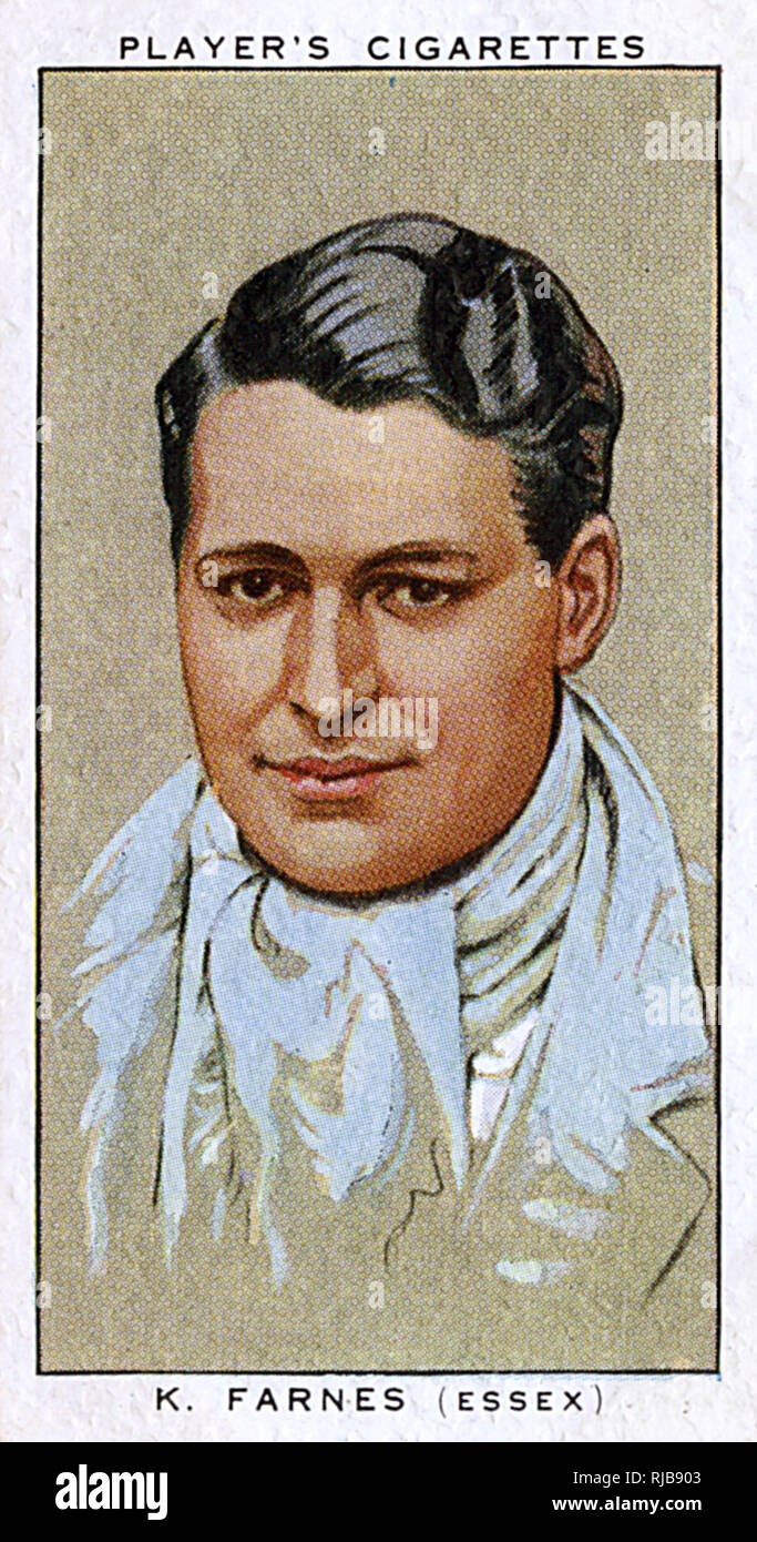 K Farnes, Essex County and Cambridge University cricketer Stock Photo ...