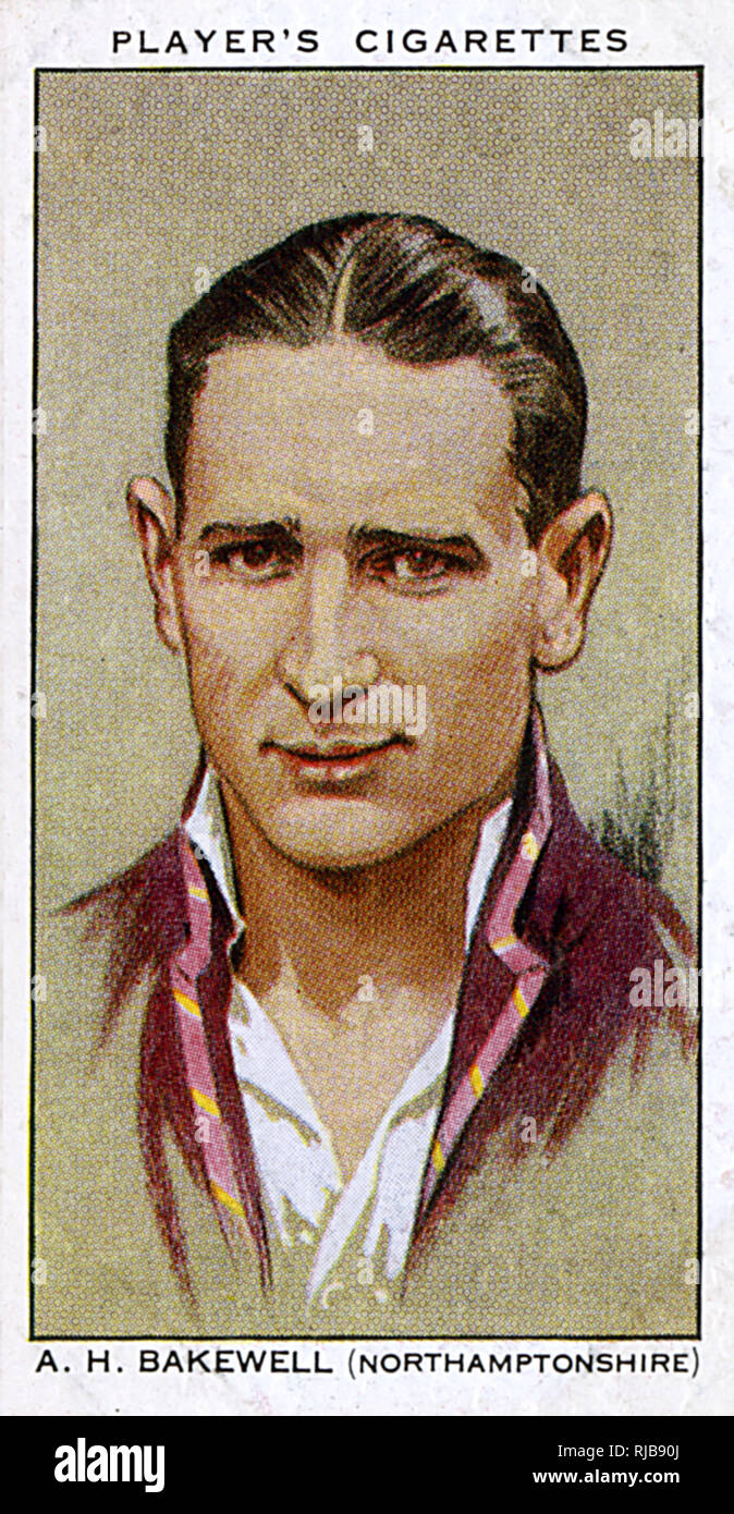A H Bakewell, Northamptonshire County and England cricketer Stock Photo ...