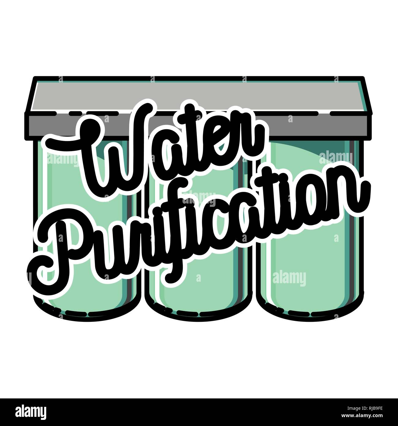 Color vintage water purification emblem. Vector illustration, EPS 10 ...