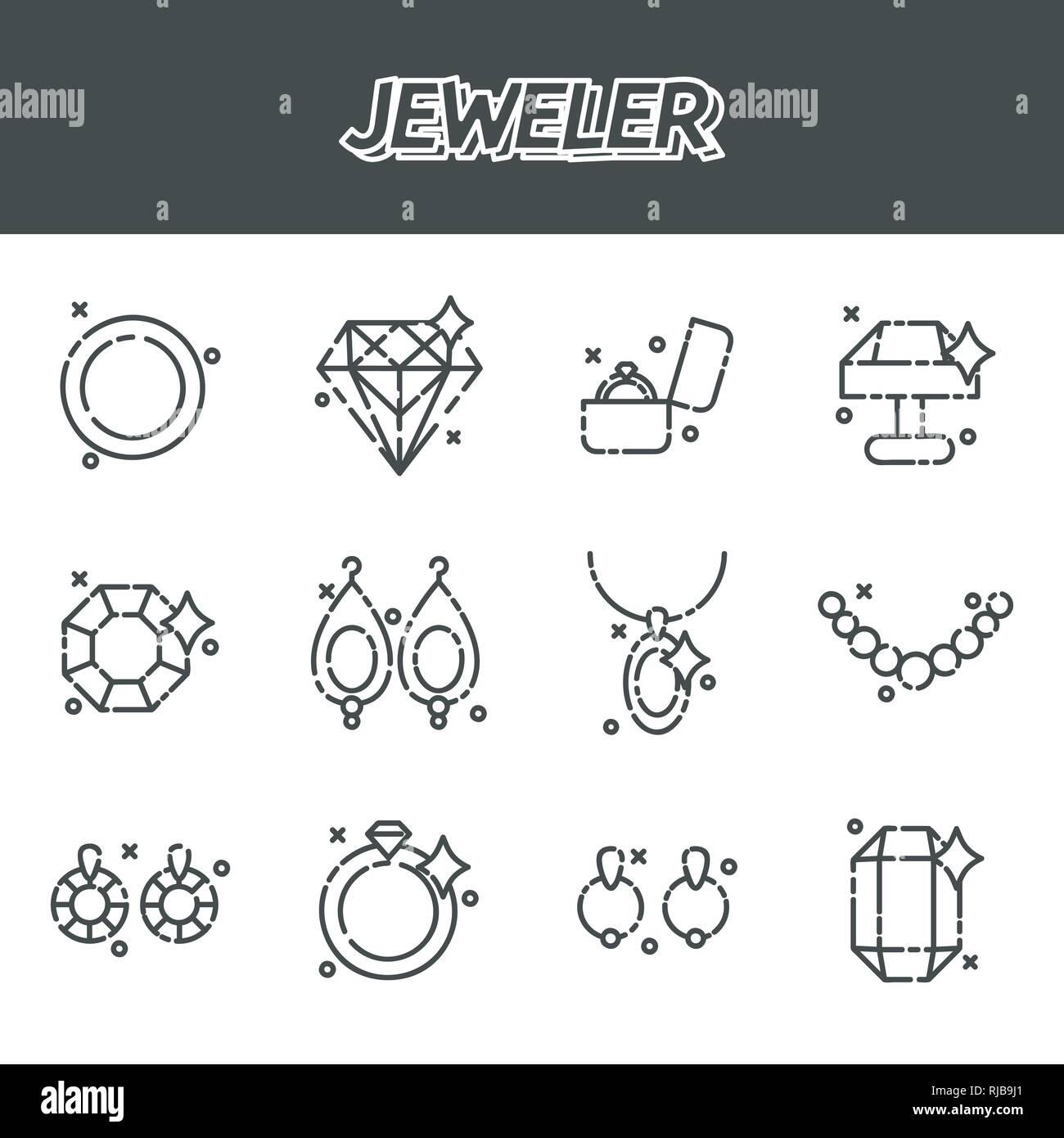 Jeweler icons set. Vector illustration EPS 10 Stock Vector Image & Art ...