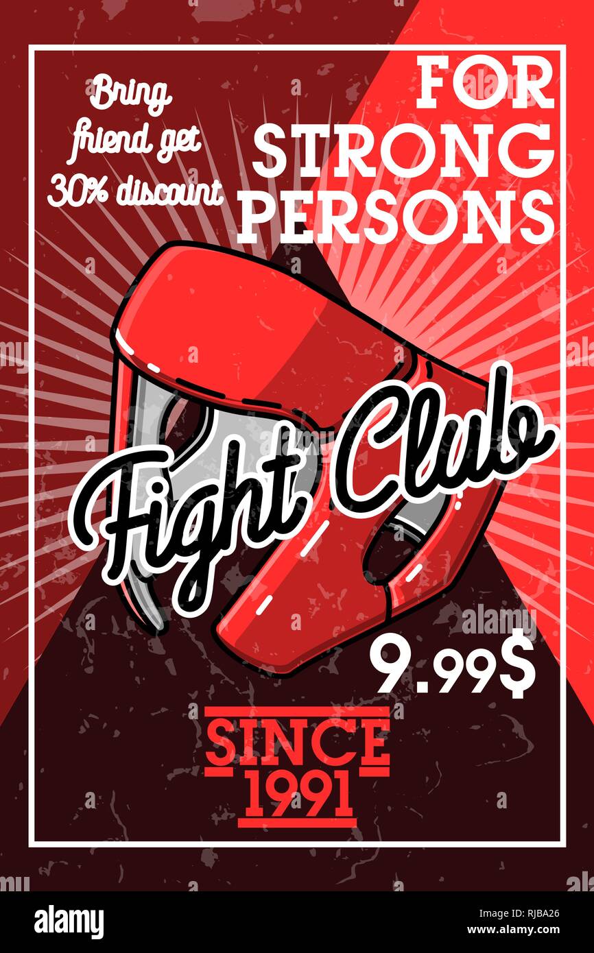 Color vintage fight club banner. Vector illustration, EPS 10 Stock ...