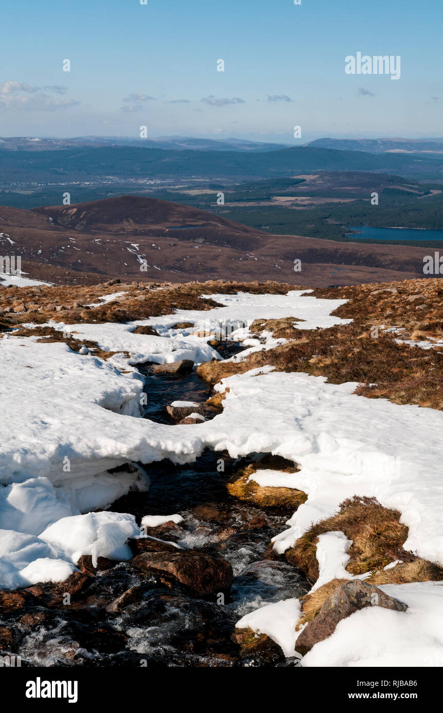 Allt Coire an t-Sneachda (Burn in the Corrie of the Snow) carving its ...
