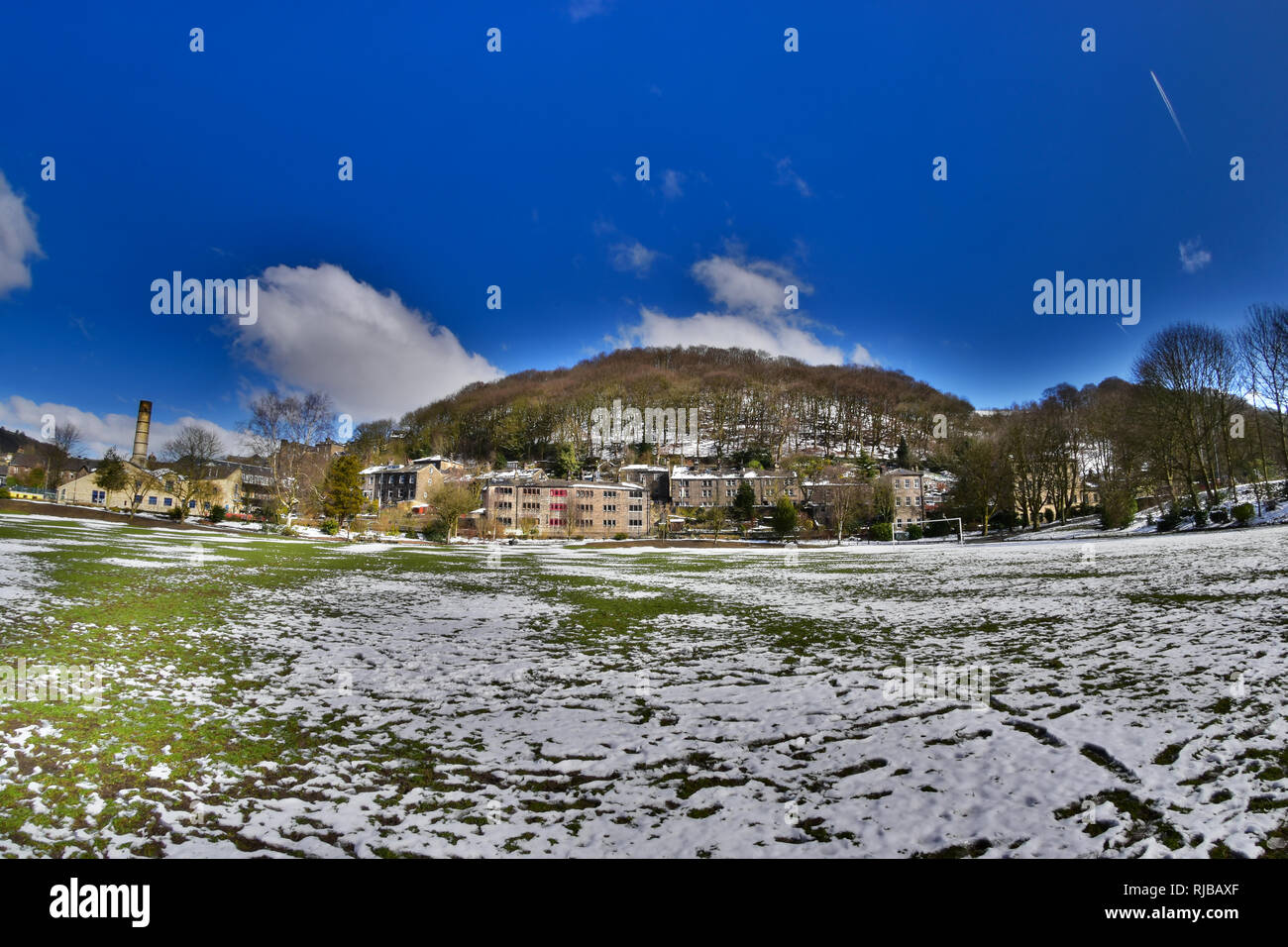 Calder Holmes Park, Hebden Bridge in winter Stock Photo - Alamy