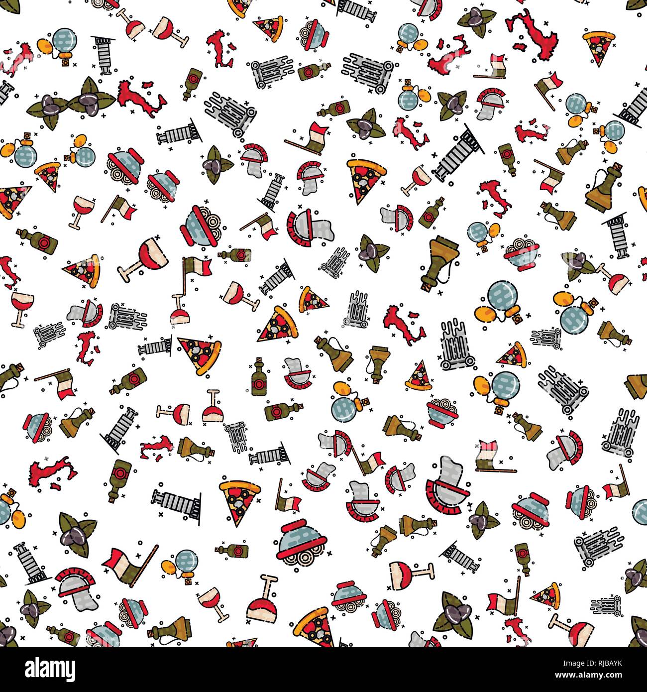 Italy set pattern. Vector illustration EPS 10 Stock Vector Image & Art ...