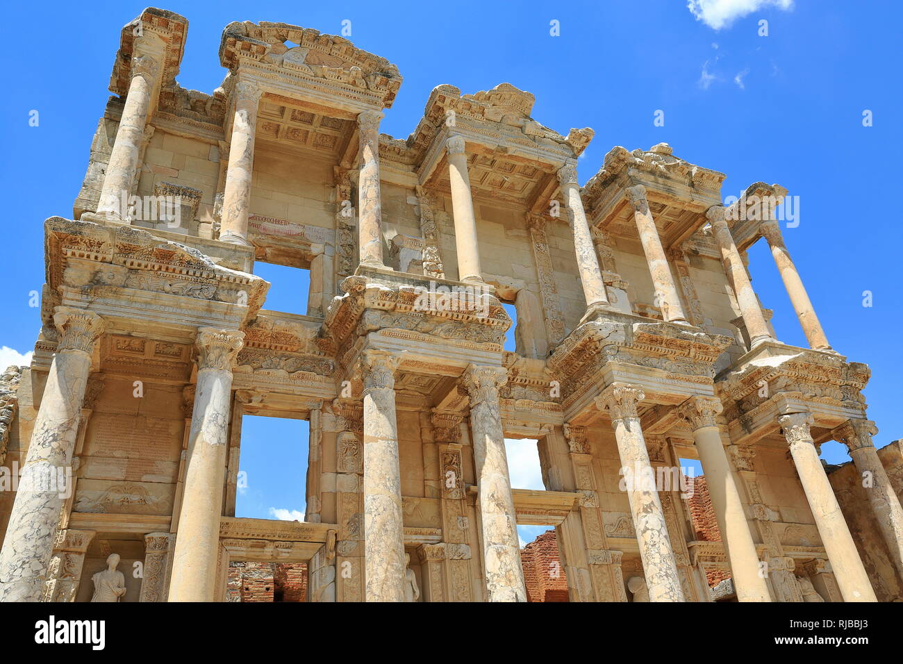 Turkey - Ruins of Celsius Library in ancient city Ephesus. The 2nd ...