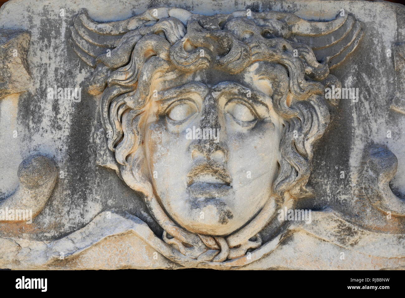 The ancient city of Didyma, Turkey - BC The marble relief of the ...