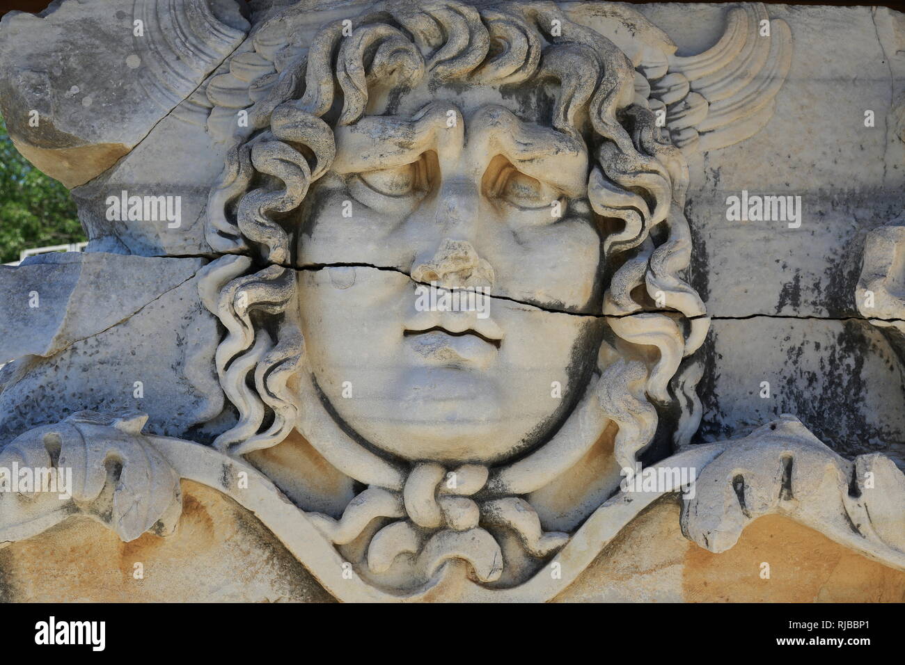 The ancient city of Didyma, Turkey - BC The marble relief of the ...