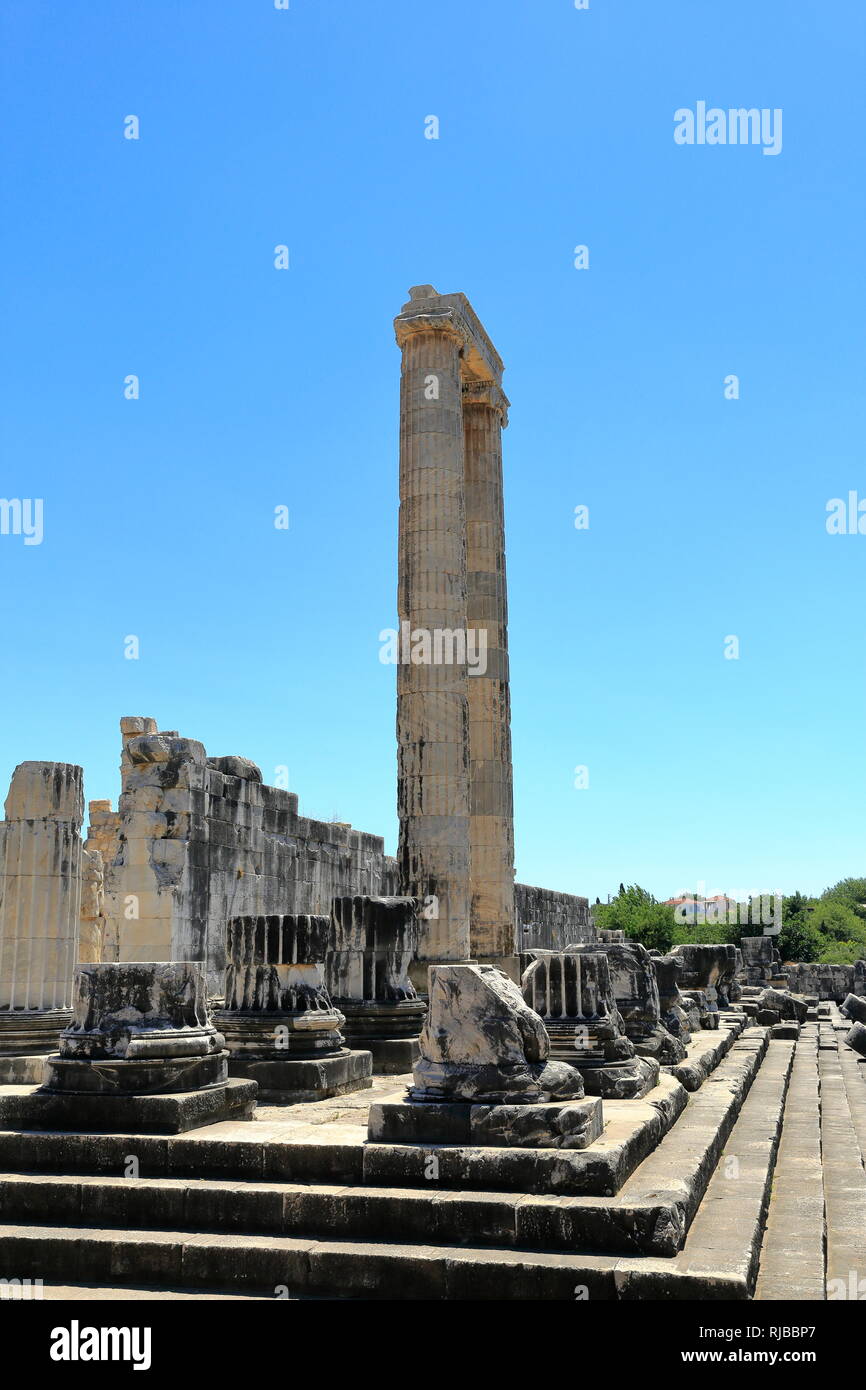 Ancient city of Didyma, Turkey. Temple of Apollo built between BC 2-5 ...