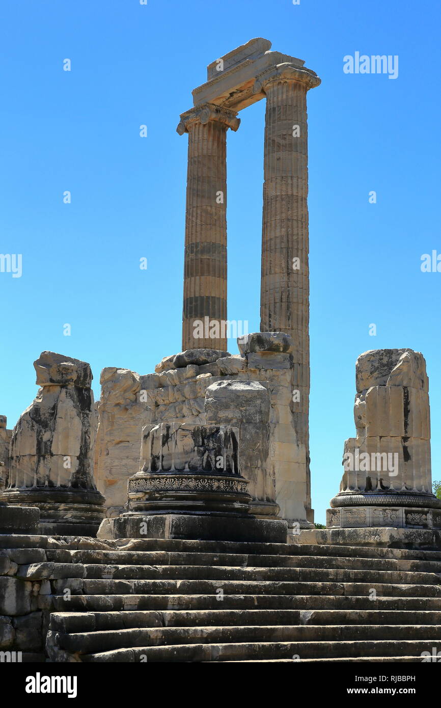 Ancient city of Didyma, Turkey. Temple of Apollo built between BC 2-5 ...