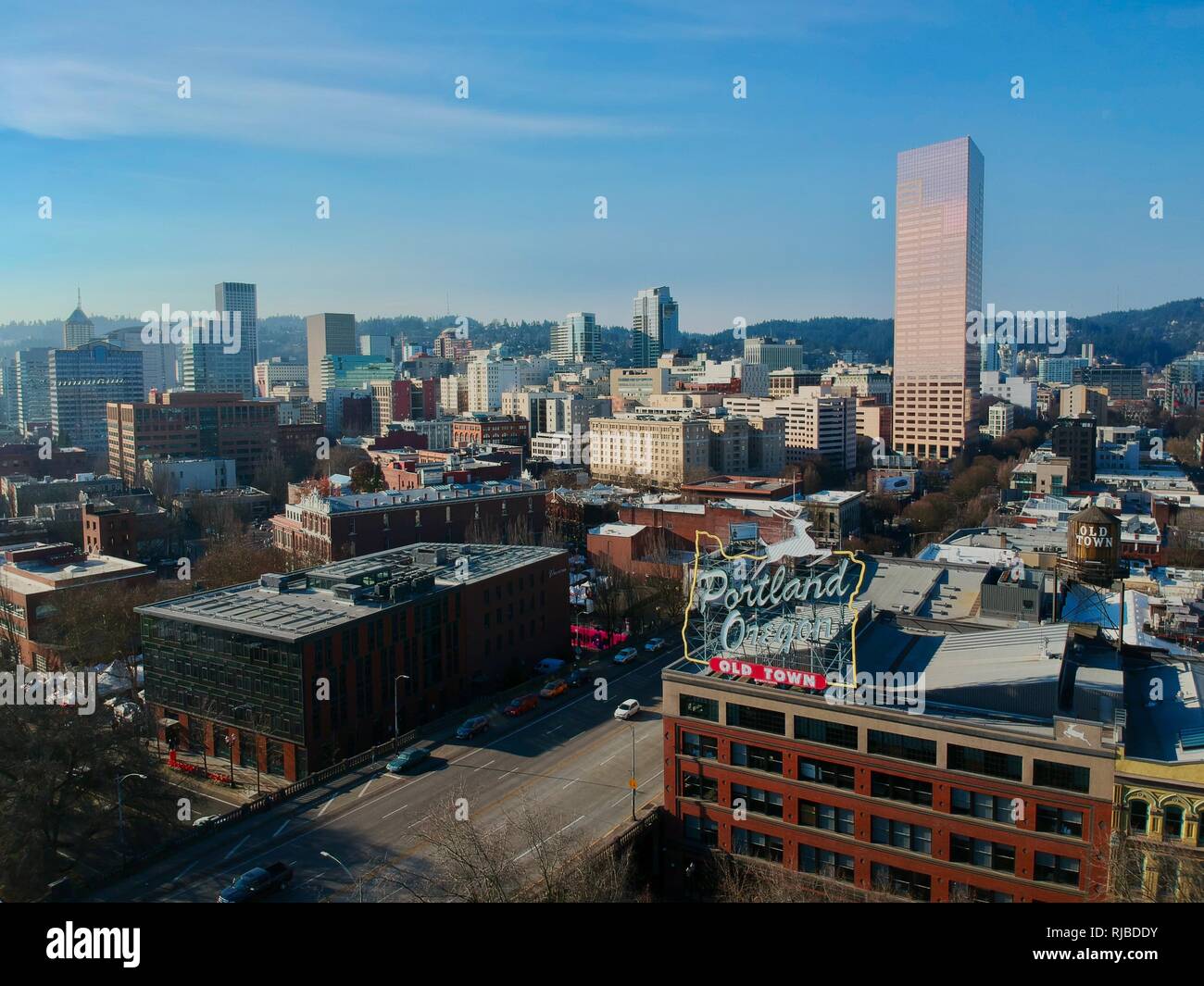 Portland Skyline, Oregon Stock Photo - Alamy