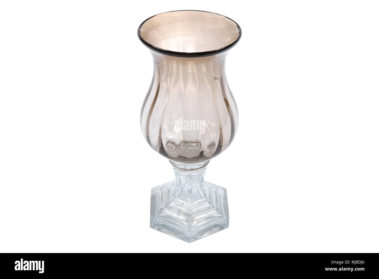 Elegant glass vase isolated on a white background (glass, empty, vase ...