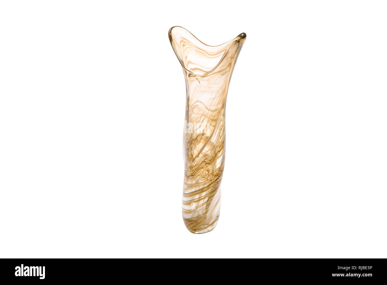 Elegant glass vase isolated on a white background (glass, empty, vase ...