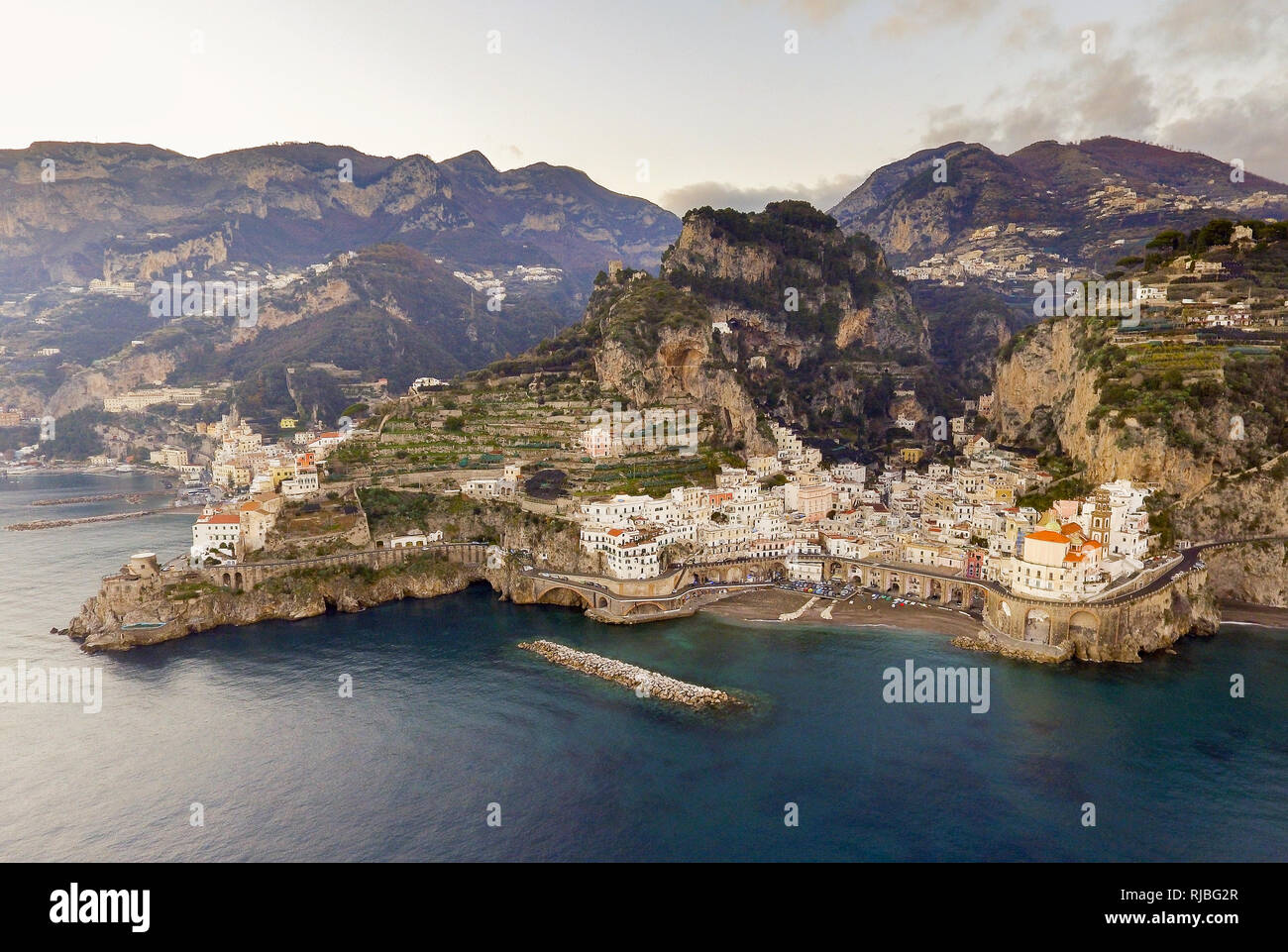Aerial view amalfi coastline in hi-res stock photography and images - Alamy
