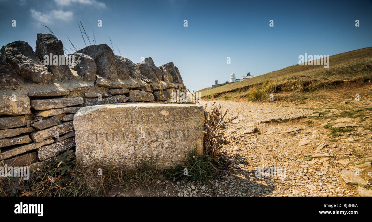 Sign to Tilly Whim Caves, Durlston Country Park, Swanage, Dorset, UK ...