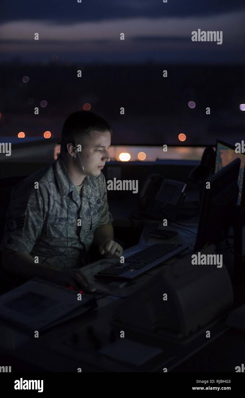 Staff Sgt. Jason Berry, 2nd Operations Support Squadron tower watch ...