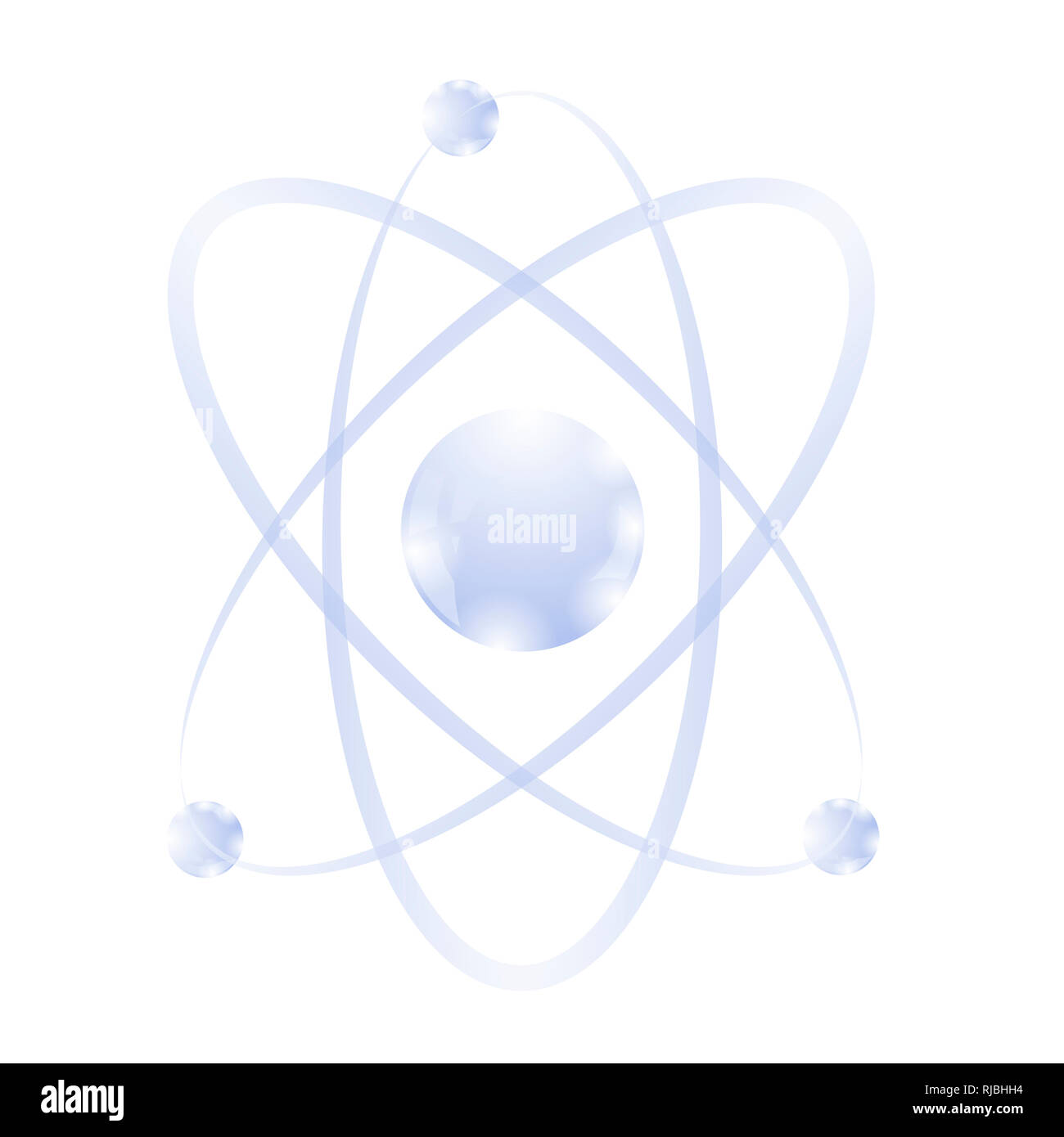 Blue Atom Icon Stock Photo - Alamy