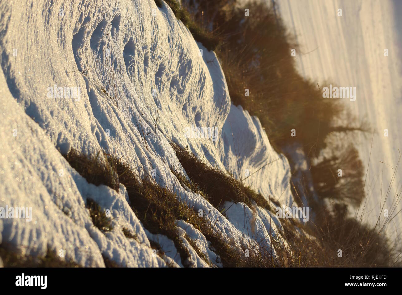 Path in snow Stock Photo - Alamy