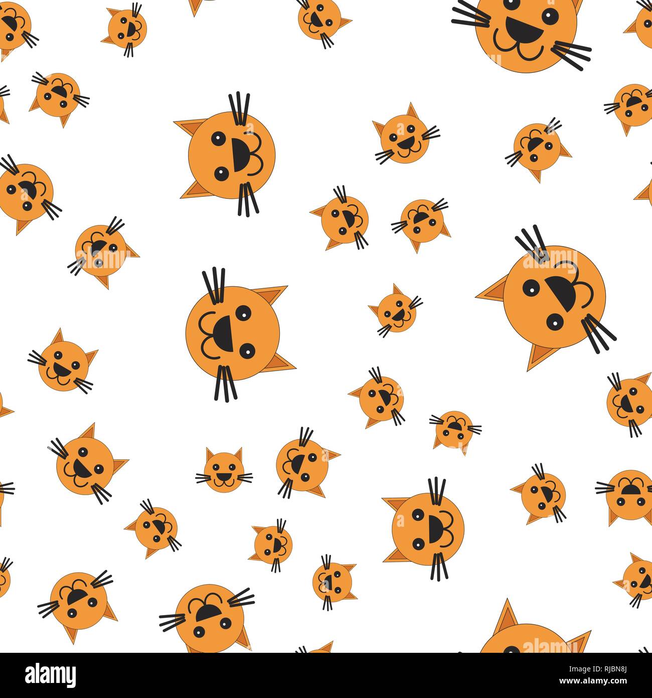 Seamless pattern of cat head. Vector illustration in cartoon style ...