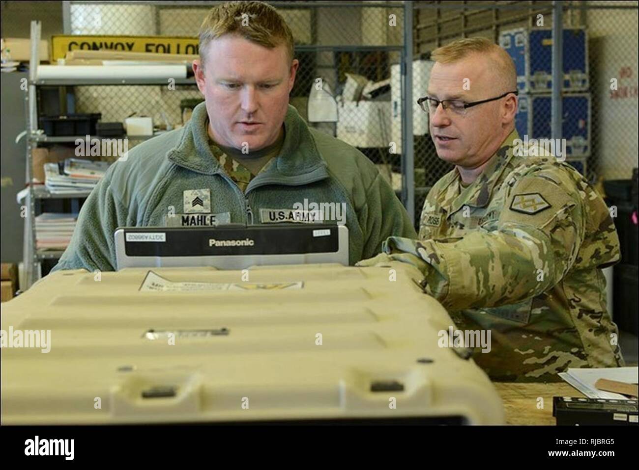 Soldiers with the 55th Special Troops Battalion, 55th Sustainment ...
