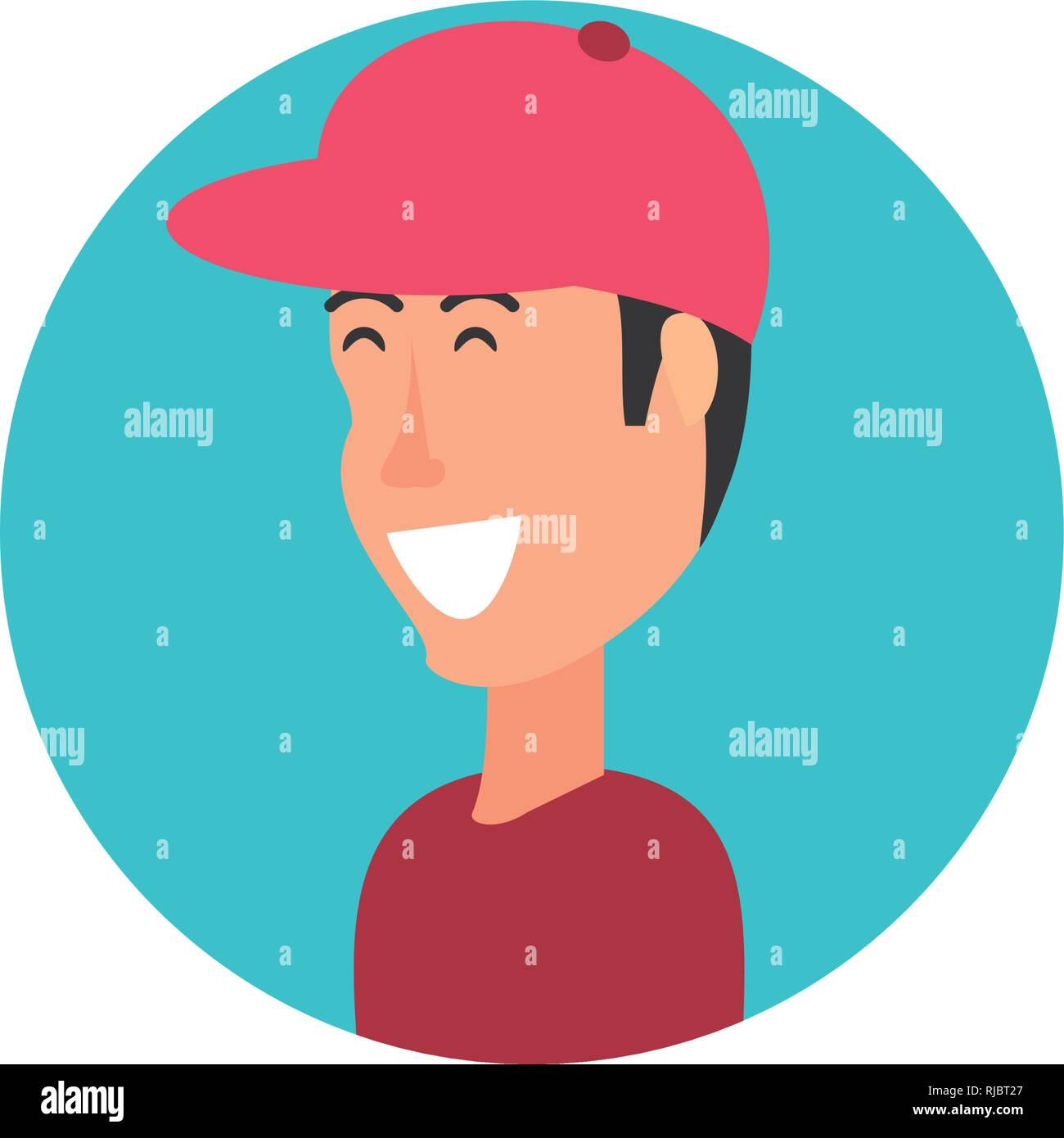 man with cap in frame circular vector illustration design Stock Vector ...