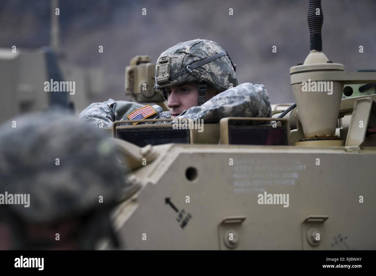 Spc. Alex Lucas, an indirect fire infantryman with Bravo Troop, 1st ...