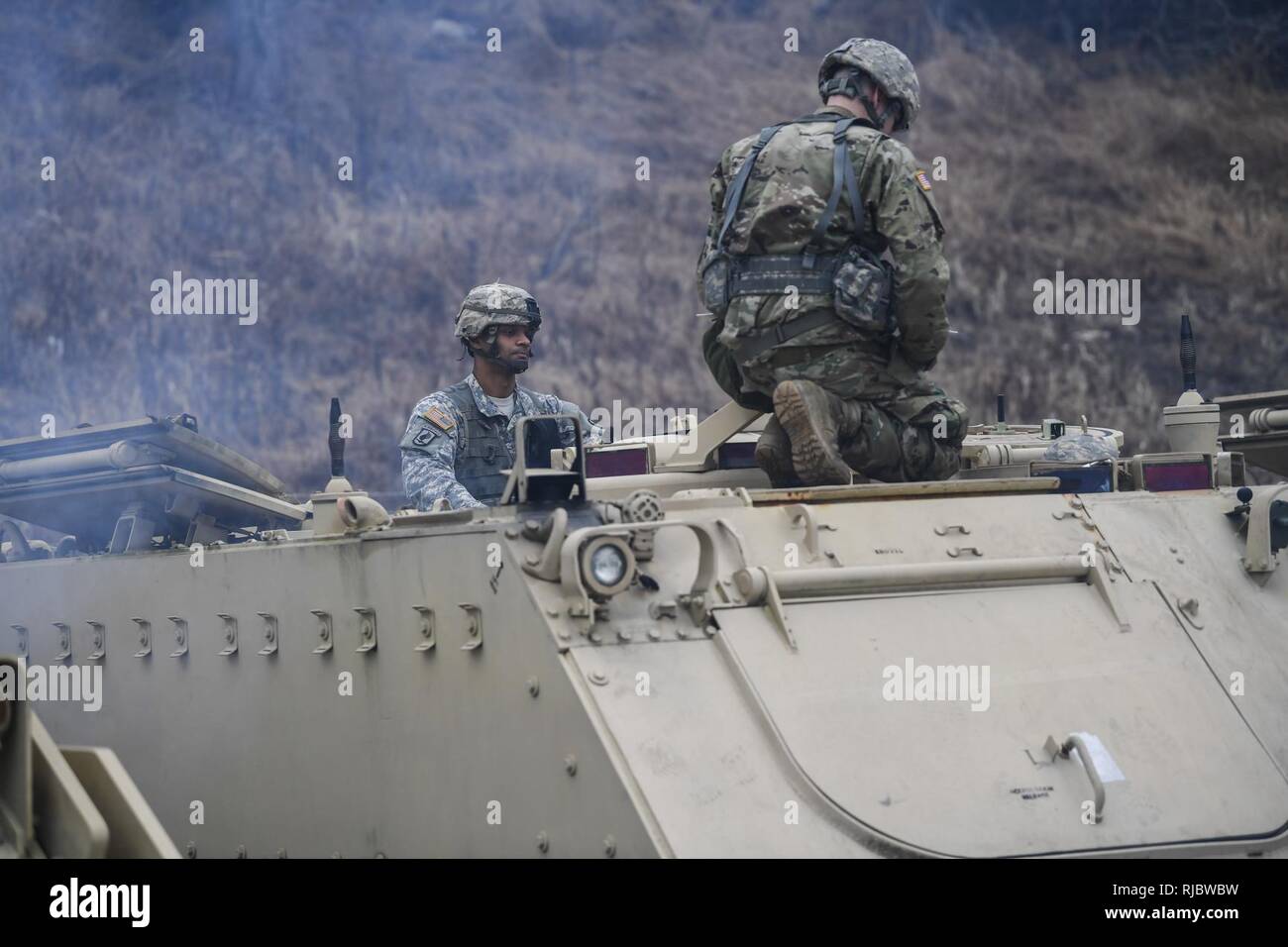 Soldiers from Bravo Troop, 1st Squadron, 150th Cavalry Regiment, West ...