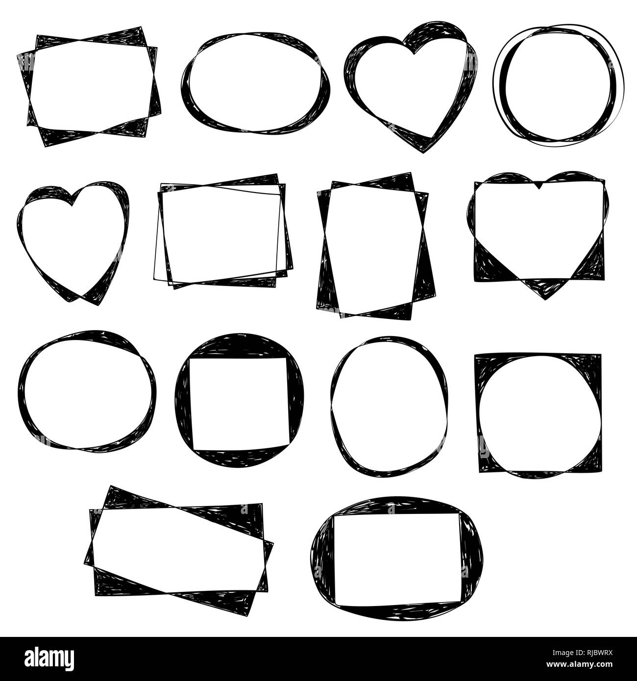 Frames Hand Drawn Rectangle High Resolution Stock Photography and ...