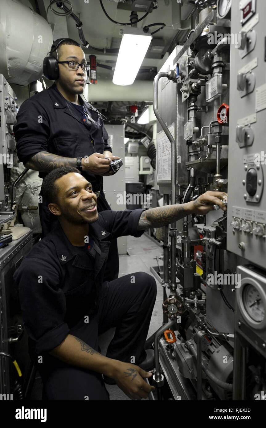 ATLANTIC OCEAN – (Jan. 10, 2018) Machinist Mate (Auxiliary) 3rd Class ...