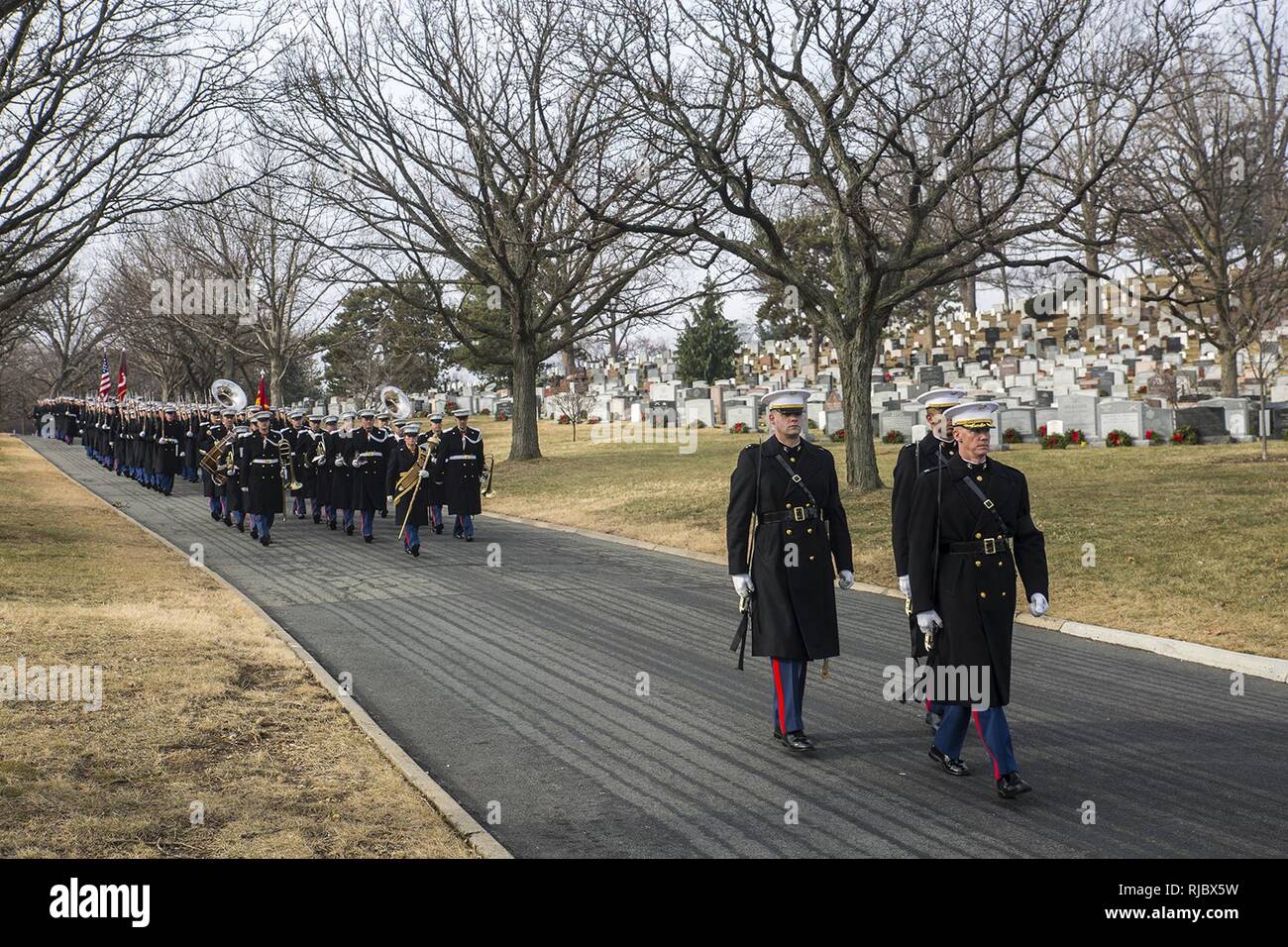 Marines with Marine Barracks Washington D.C. march in formation during ...