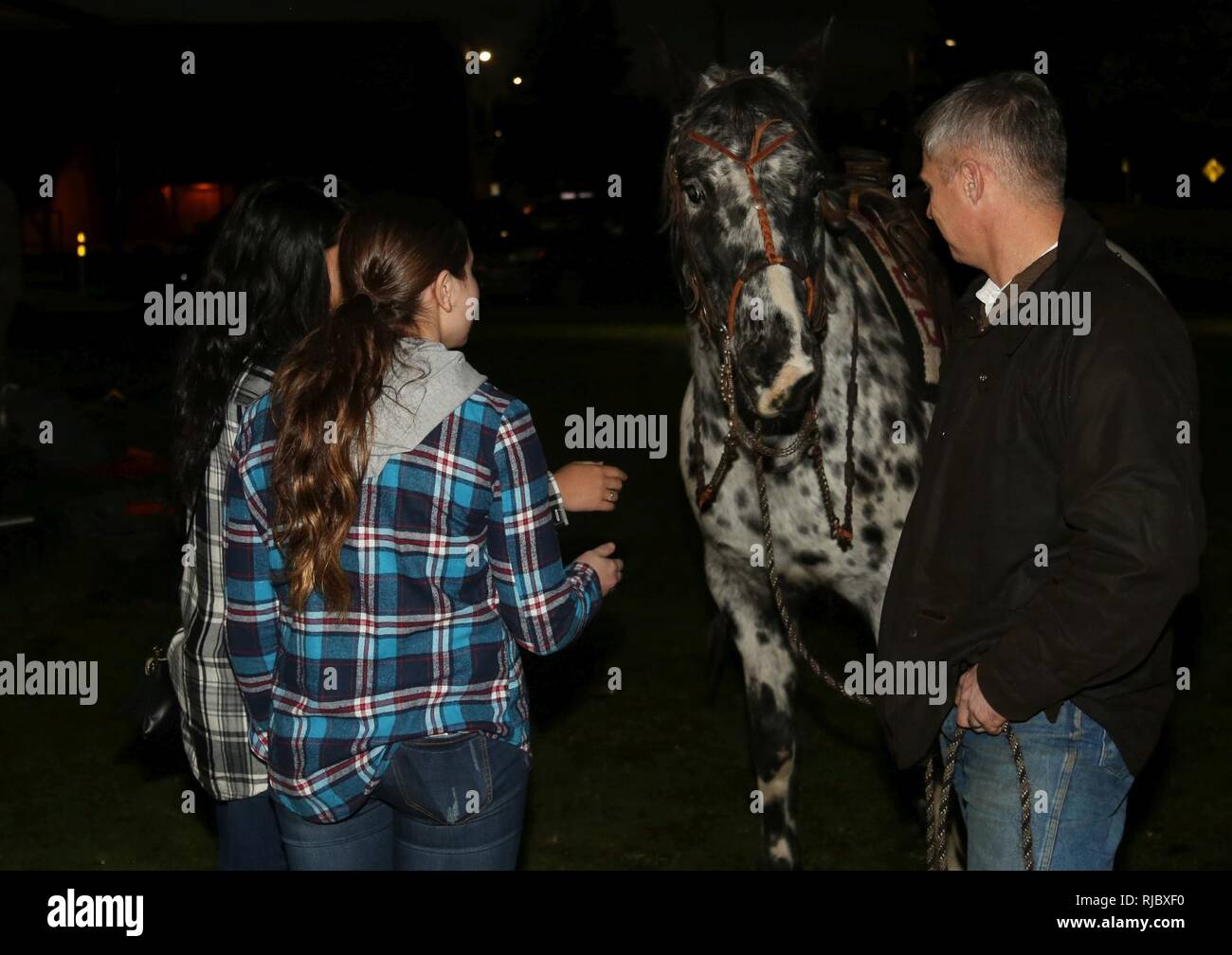 Reserve Officer’ Training Corps Cadets reach out to pet one of the ...