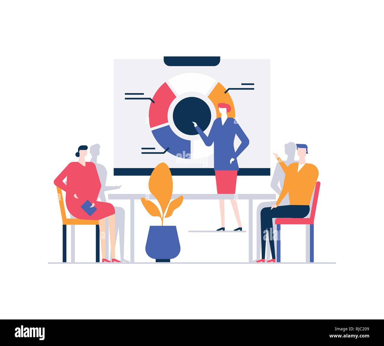 Business presentation - flat design style colorful illustration Stock ...