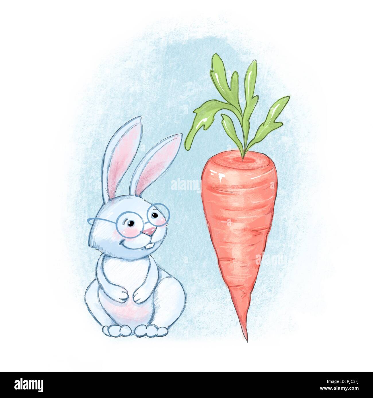 Rabbit and carrot Stock Photo - Alamy