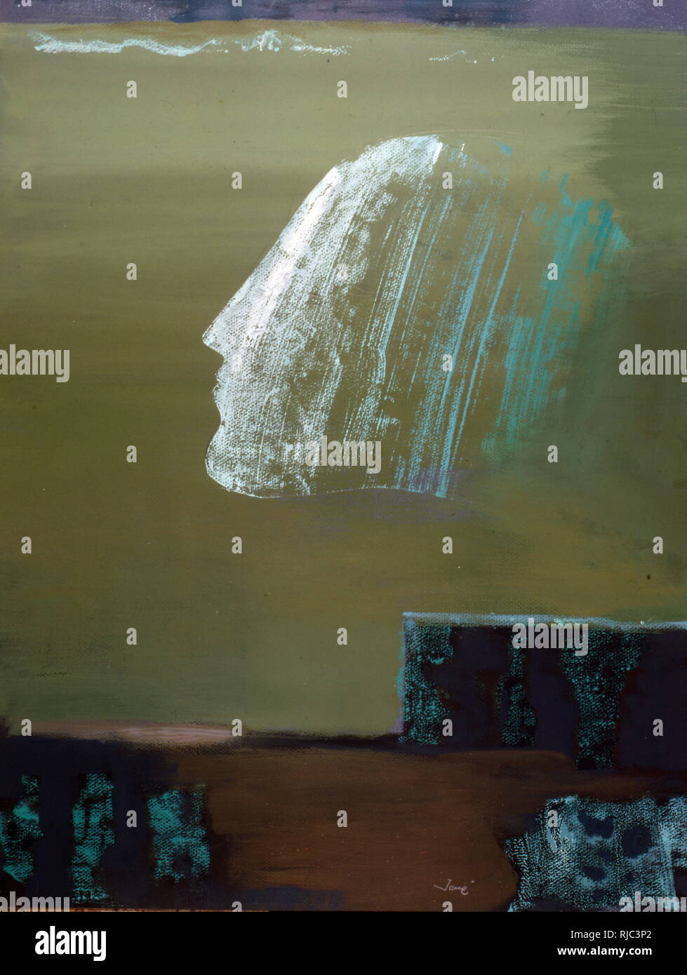 Untitled Painting, 1980; by Edgar (Erhard) Jene (1904 - 1984); German ...