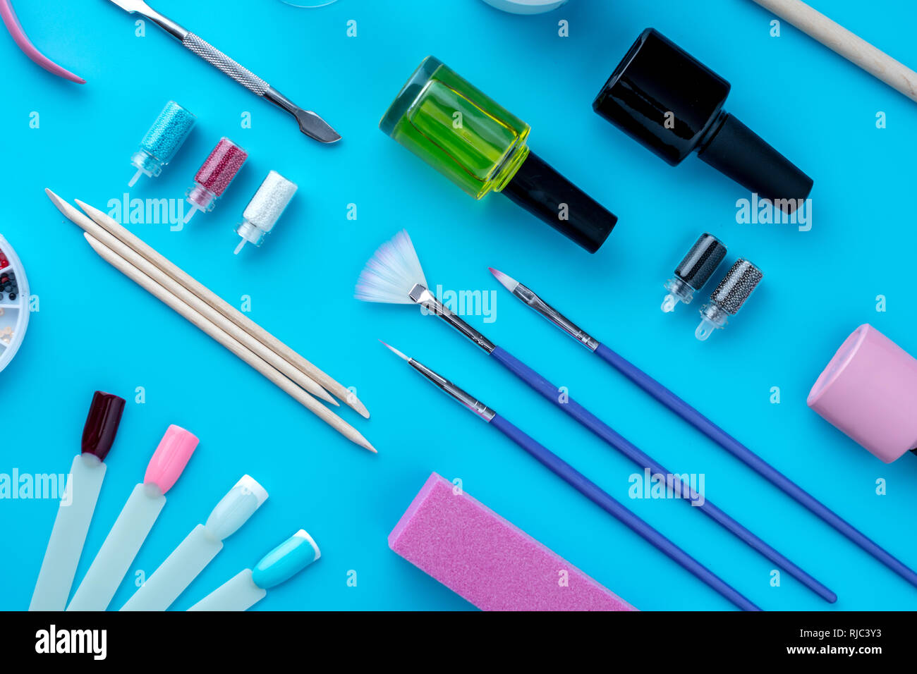 A set of cosmetic tools for professional manicure, nail care and to ...