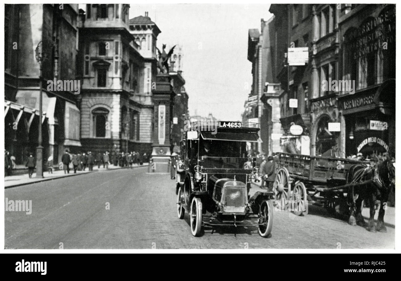 Cab in Fleet Street, London 1900s Stock Photo - Alamy