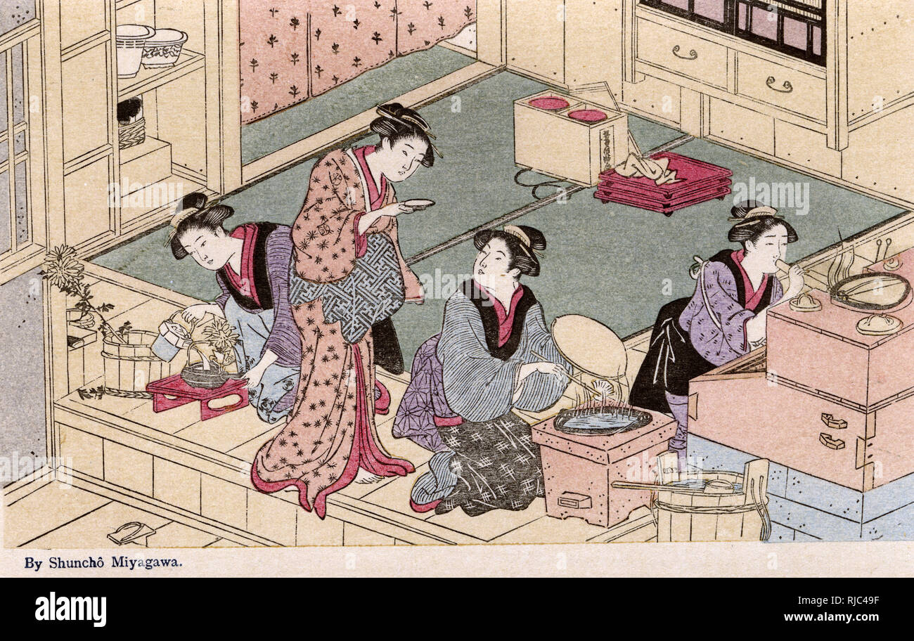 Domestic Scene by Katsukawa Shuncho Stock Photo - Alamy