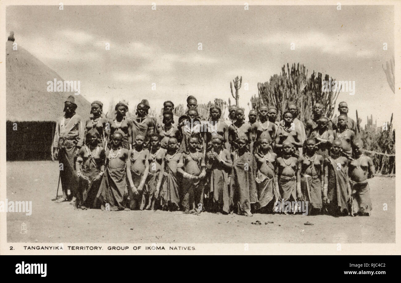 Tanganyika (Tanzania) - East Africa - Group of Ikoma People Stock Photo ...
