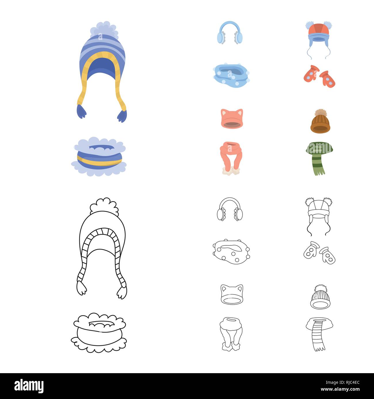 Vector illustration of clothes and texture symbol. Set of clothes and ...