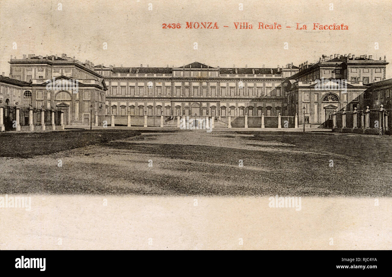 Monza, Lombardy, Italy - Facade of the Royal Villa of Monza Stock Photo ...