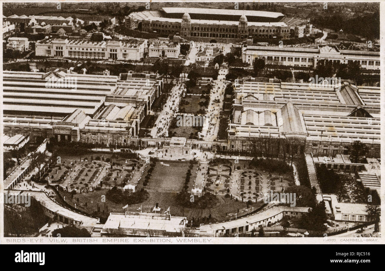 British Empire Exhibition - Wembley - Aerial View Stock Photo - Alamy