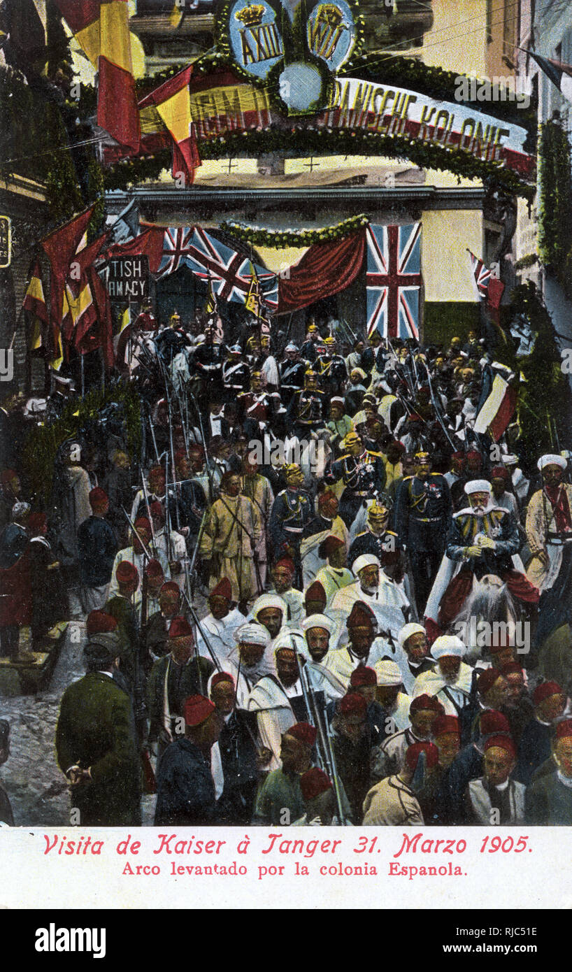 Kaiser William II of Germany during his visit in Tangier, Morocco, 31st ...