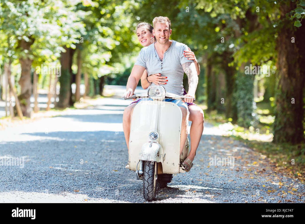 Husband wife riding motorcycle hi-res stock photography and images - Alamy