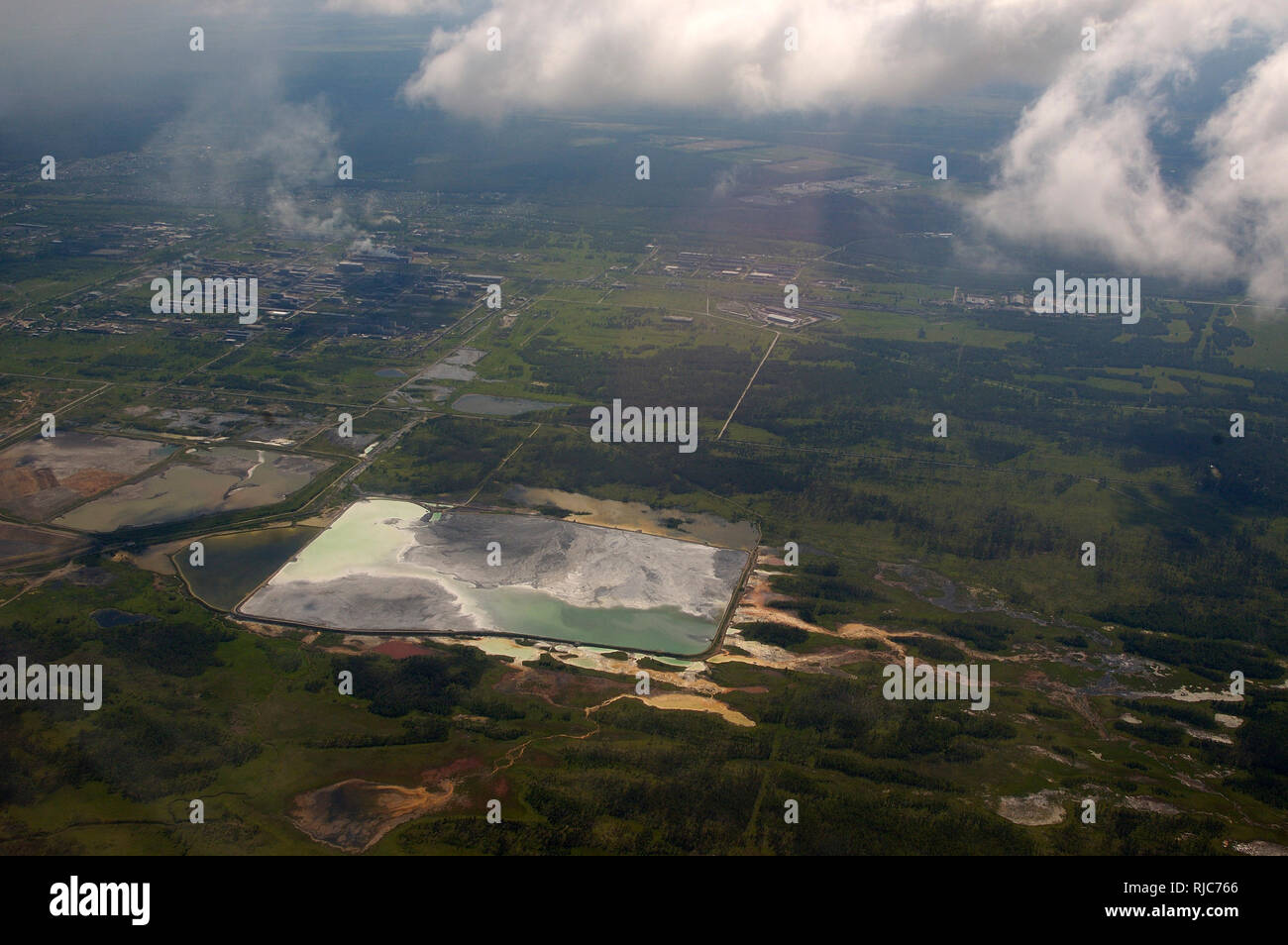 Slag storage, sewage treatment plant for ore processing plant Stock ...