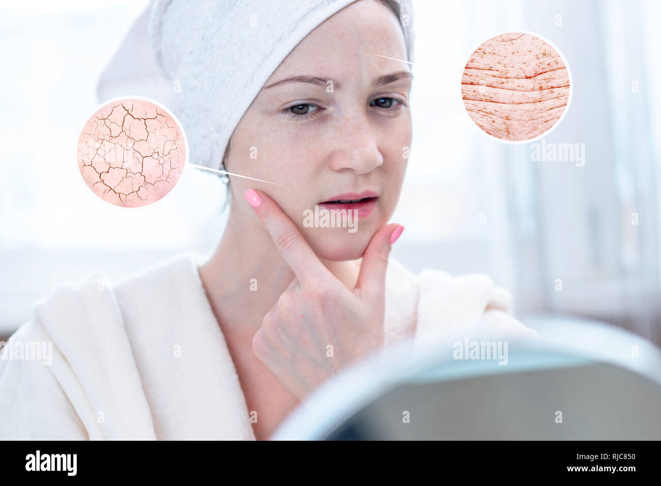 Beautiful woman face zoom wrinkles hi-res stock photography and images ...