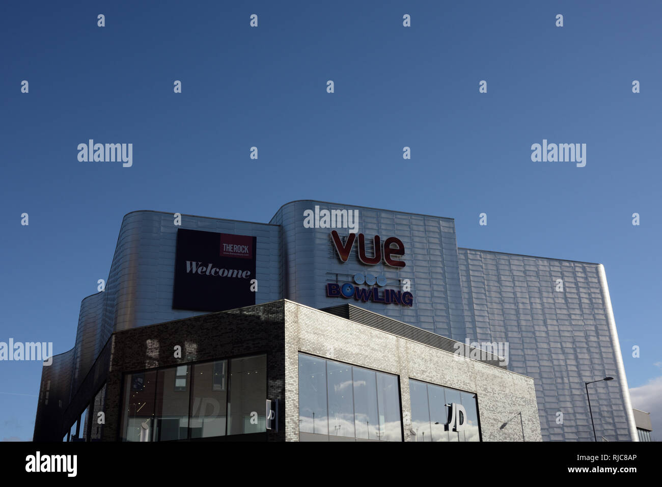 Vue cinema with aluminium rainscreen cladding and JD sports shop in ...
