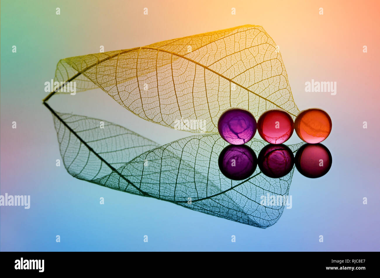 Three Droplets of water with a leaf Stock Photo - Alamy