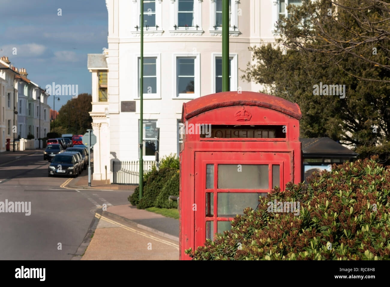 Red telephone box on the street Stock Photo - Alamy