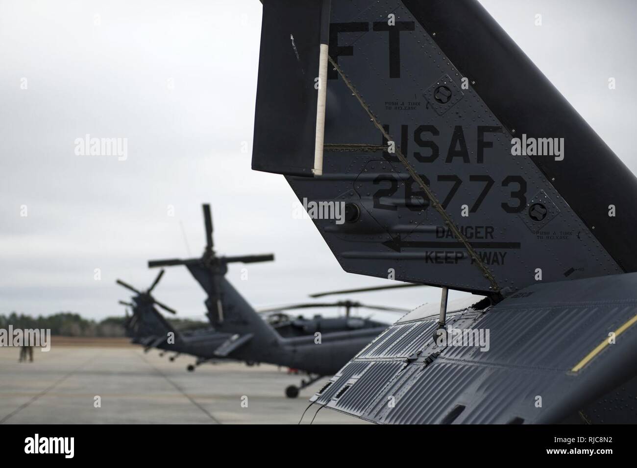 HH-60G Pave Hawks rest on the flight line, Jan. 9, 2018, at Moody Air ...